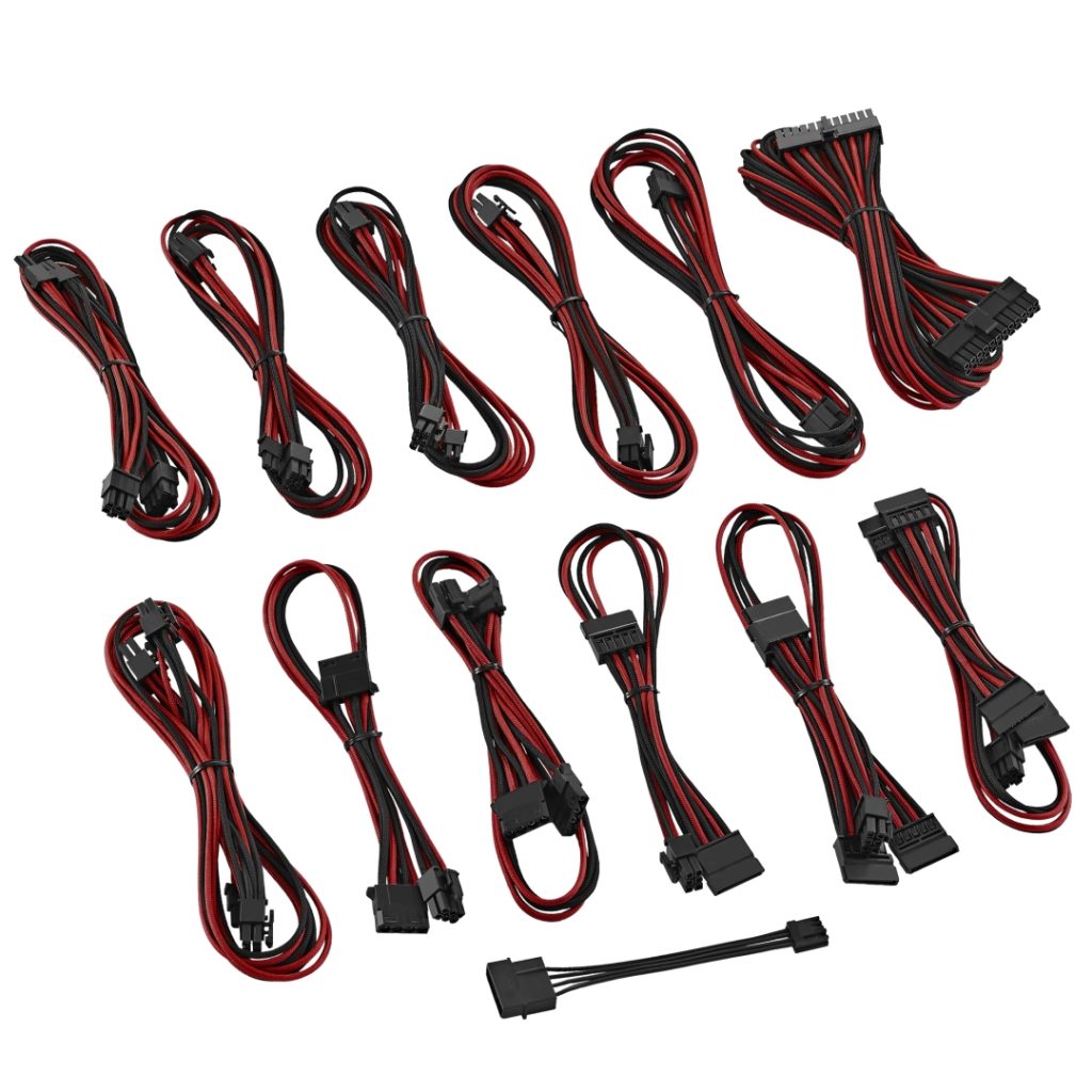 CableMod ST-Series ModFlex Cable Kit for Silverstone - BLACK / RED