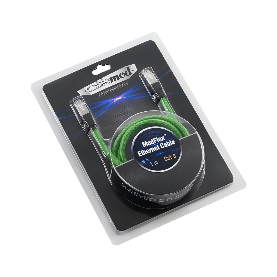 CableMod ModFlex™ Cat 6 Ethernet Cable - 1m - GREEN