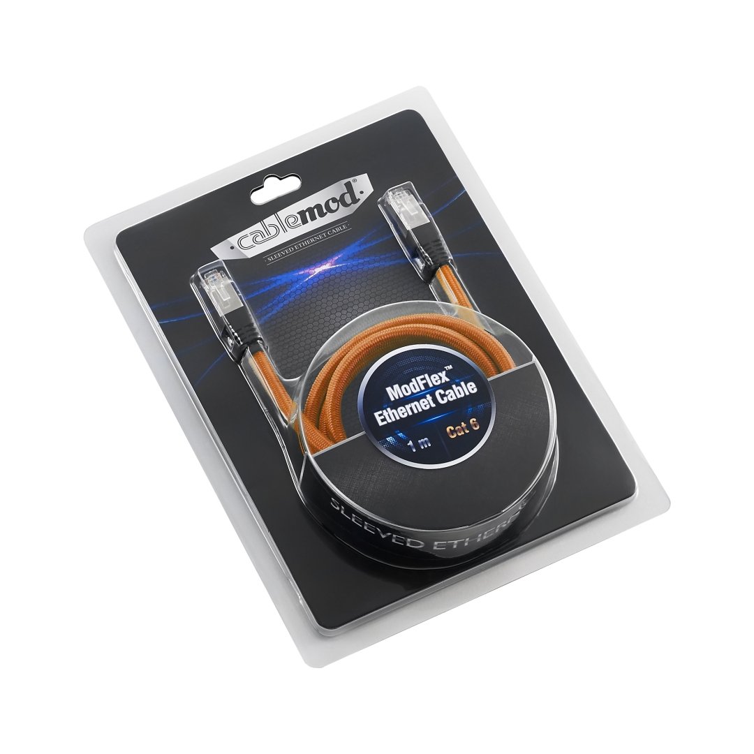 CableMod ModFlex™ Cat 6 Ethernet Cable - 1m - ORANGE