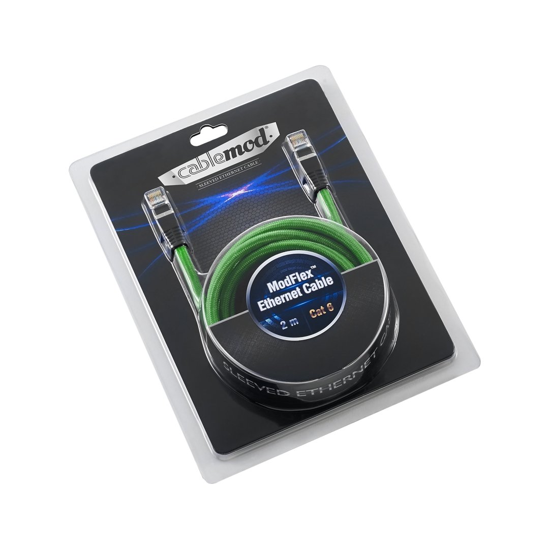 CableMod ModFlex™ Cat 6 Ethernet Cable - 2m - GREEN