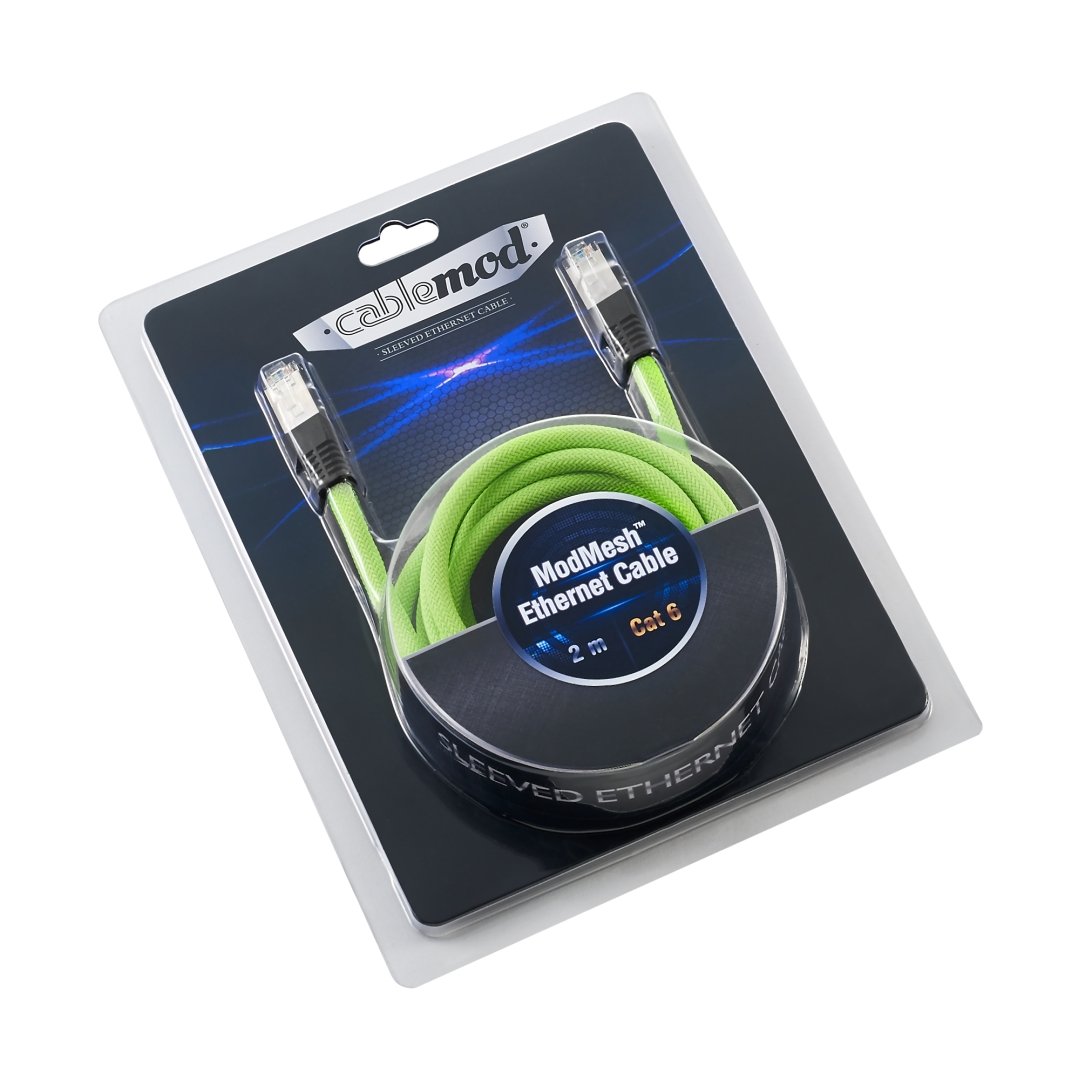 CableMod ModMesh™ Cat 6 Ethernet Cable - 2m - LIGHT GREEN