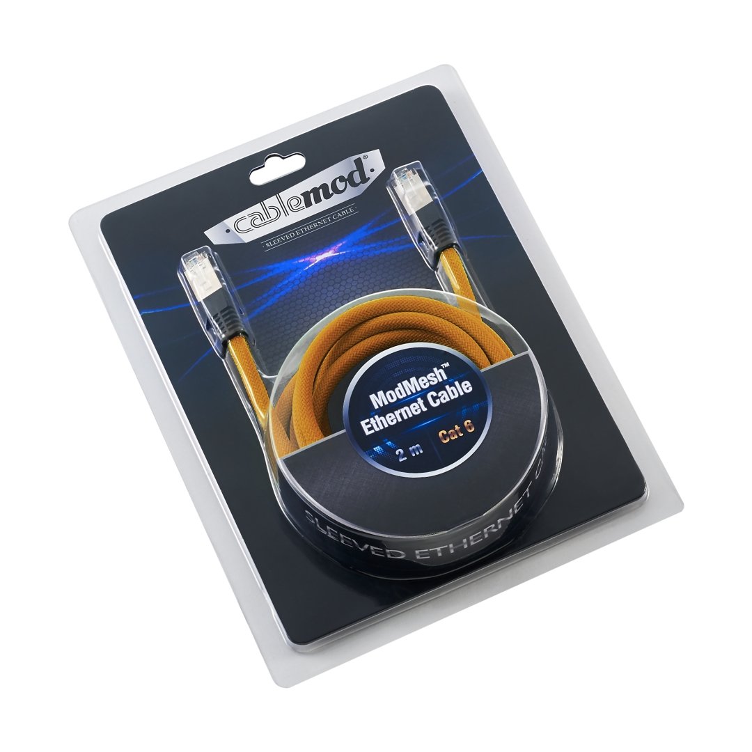 CableMod ModMesh™ Cat 6 Ethernet Cable – 2m – ORANGE – CableMod
