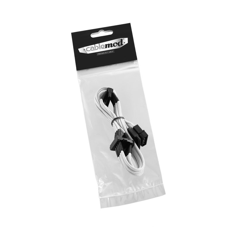 CableMod ModFlex™ Molex to 4 x SATA Power 80cm/20cm - WHITE