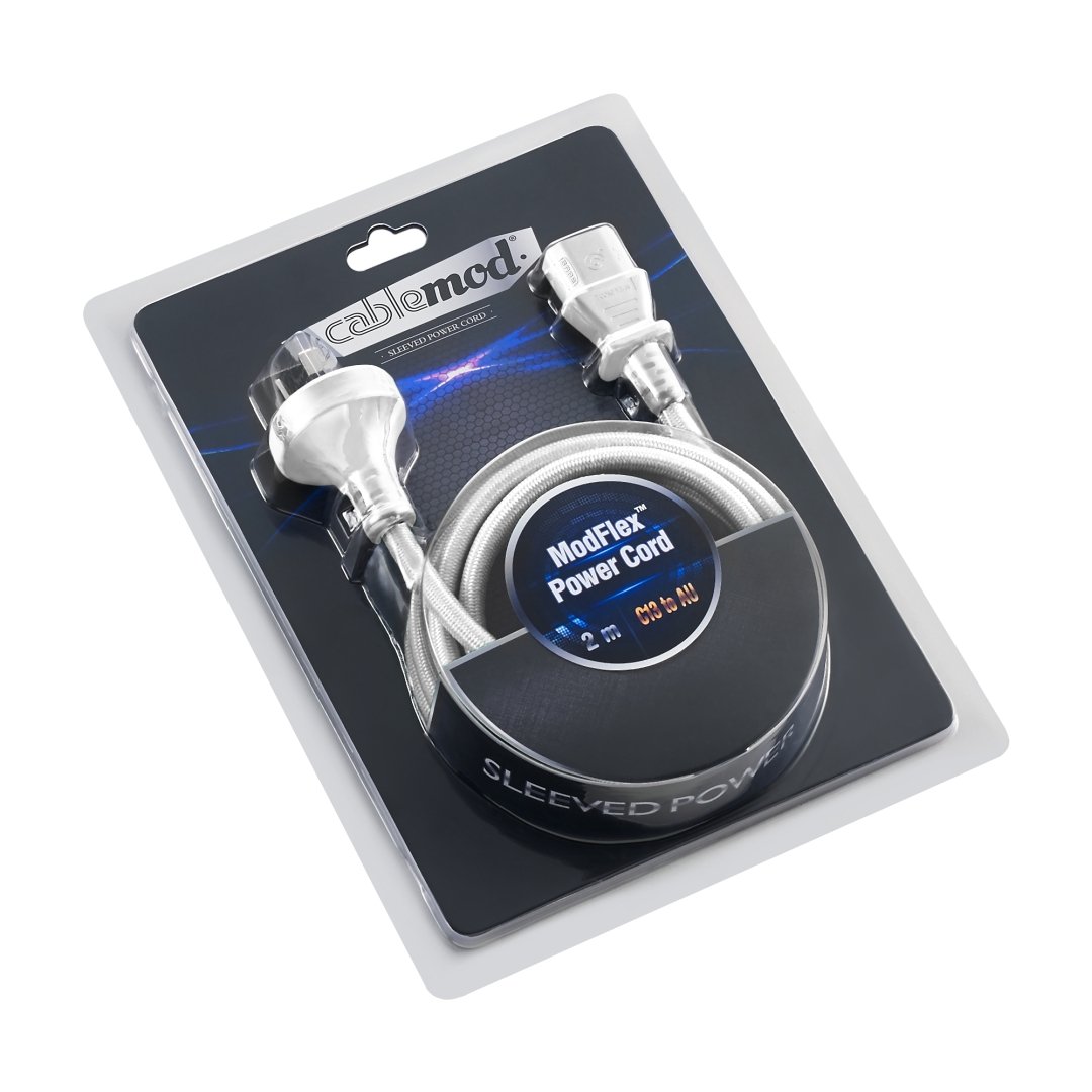 CableMod ModFlex™ Power Cord - C13 to AU Plug - 2m - WHITE