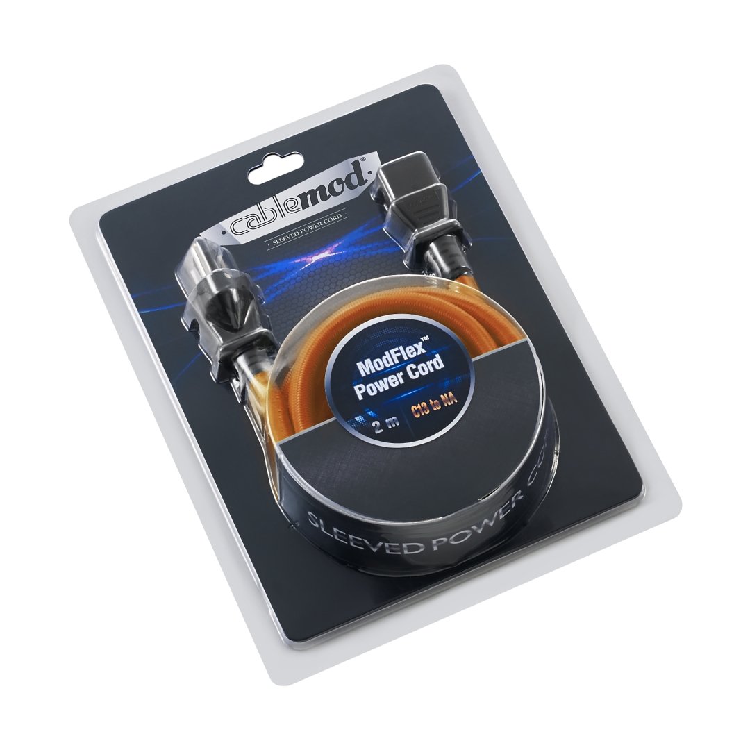 CableMod ModFlex™ Power Cord - C13 to NA Plug - 2m - ORANGE