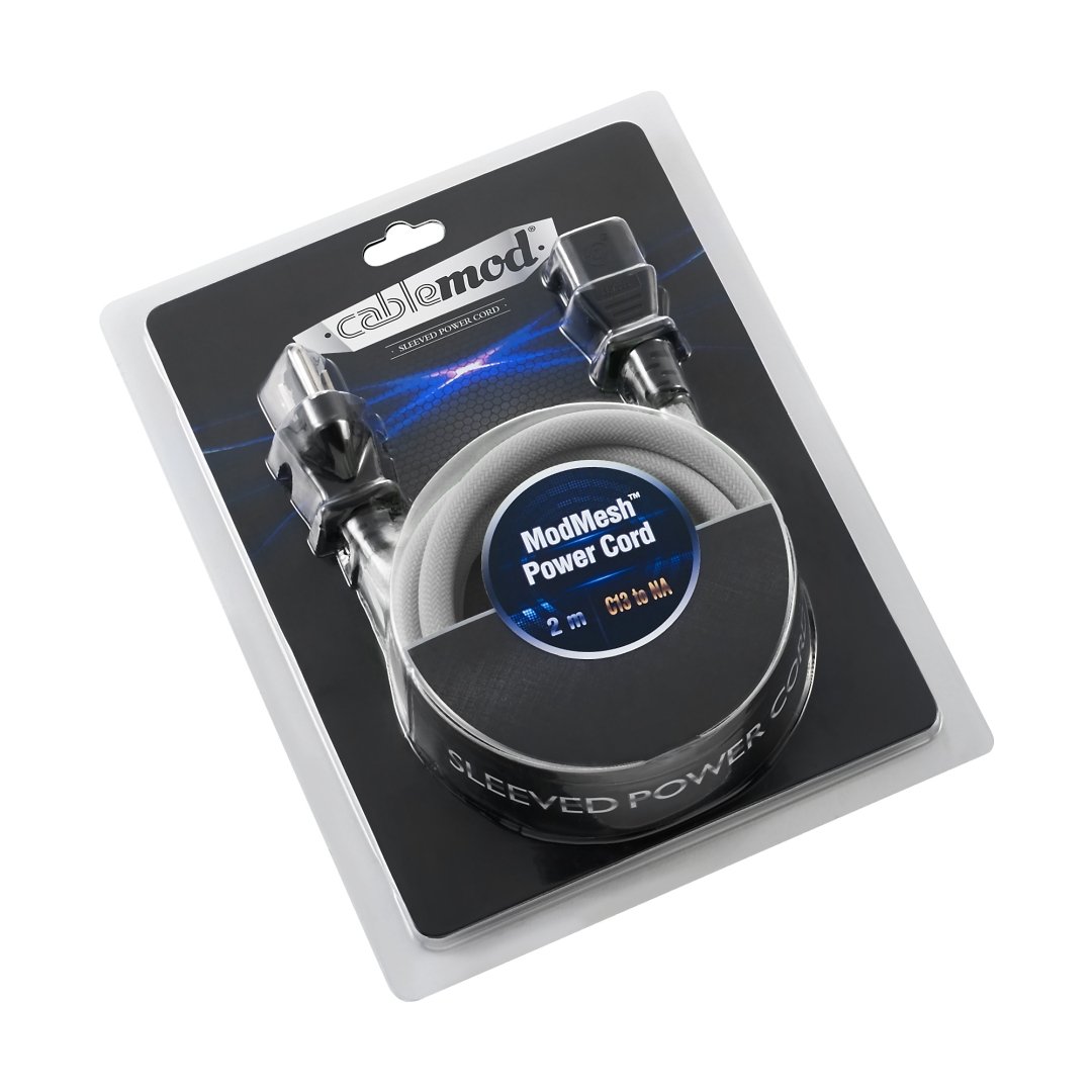 CableMod ModMesh™ Power Cord - C13 to NA Plug - 2m - SILVER
