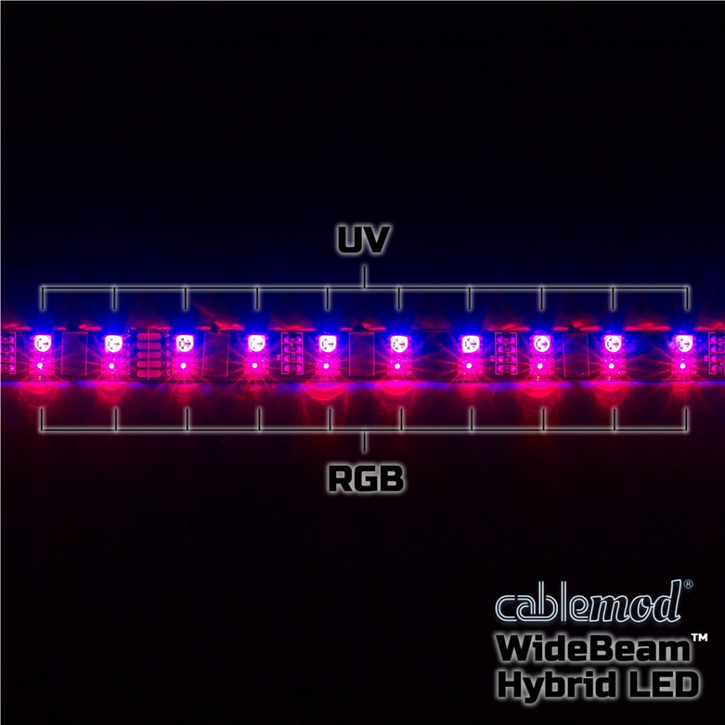 CableMod WideBeam Hybrid LED Strip 30cm - RGB/UV