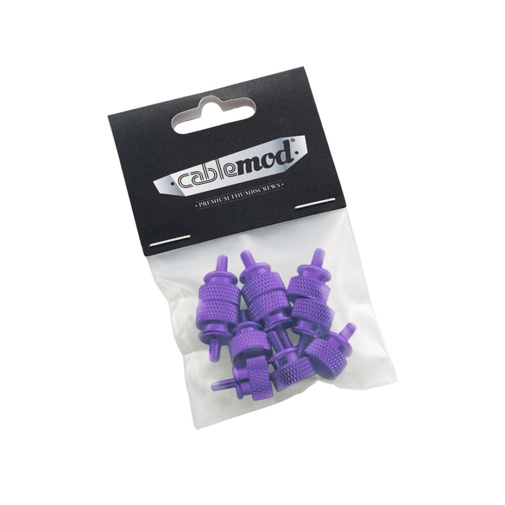CableMod Anodized Aluminum Thumbscrews – UNC 6-32 – PURPLE