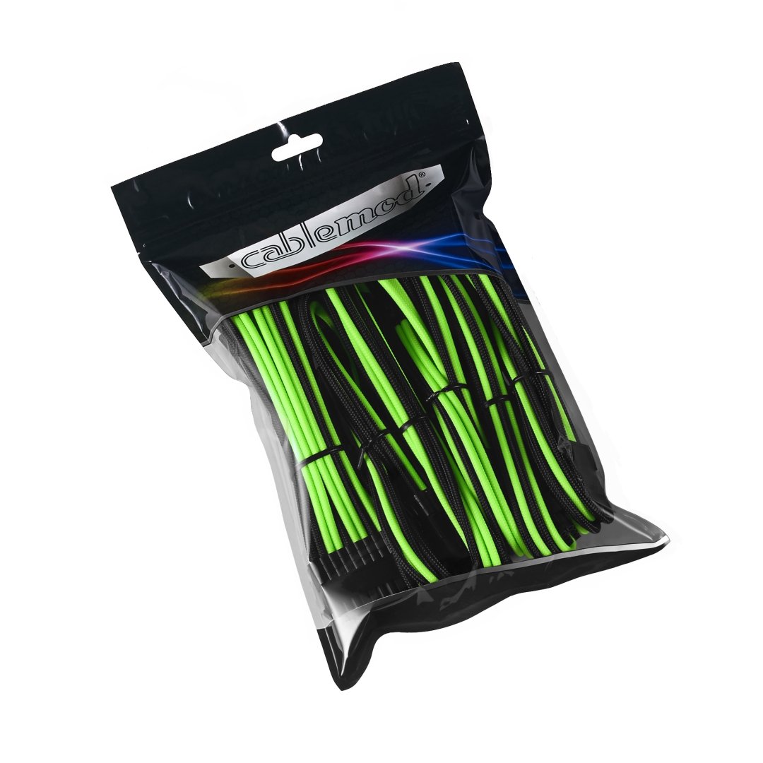 CableMod PRO ModMesh Cable Extension Kit - BLACK / LIGHT GREEN