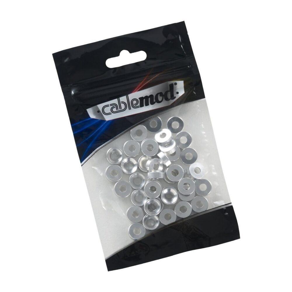 CableMod Anodized Aluminum Washers - M4 40 Pack - BLUE