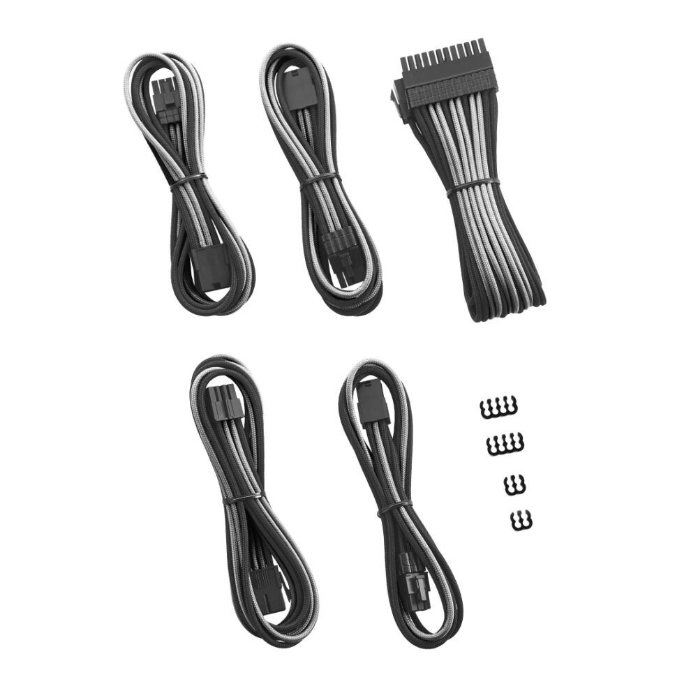 CableMod PRO ModFlex Cable Extension Kit - 8+6 Series - BLACK / SILVER