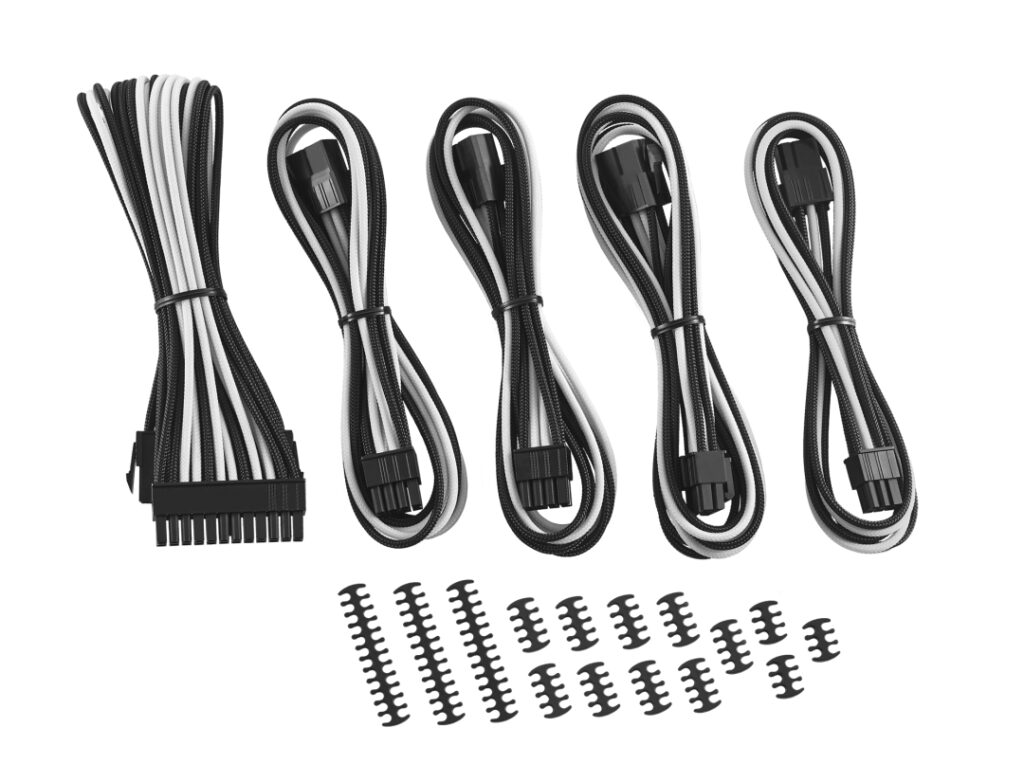CableMod Classic ModMesh Cable Extension Kit - 8+6 Series - BLACK / WHITE