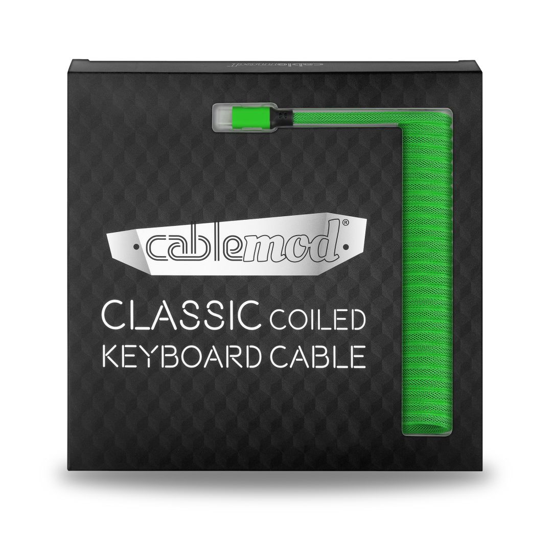 CableMod Classic Coiled Keyboard Cable (Viper Green, USB A to USB Type ...