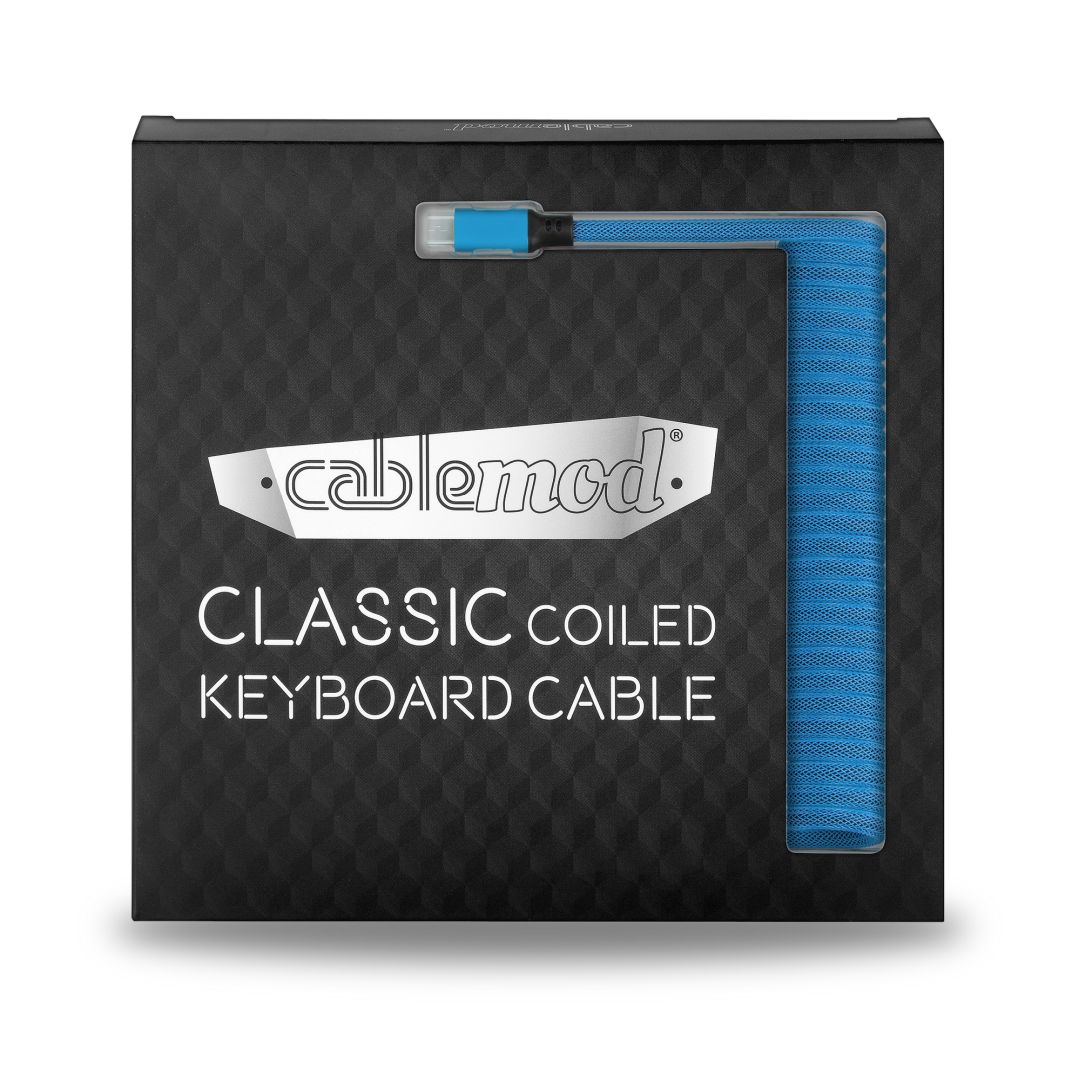 CableMod Classic Coiled Keyboard Cable (Spectrum Blue, USB A to Micro ...