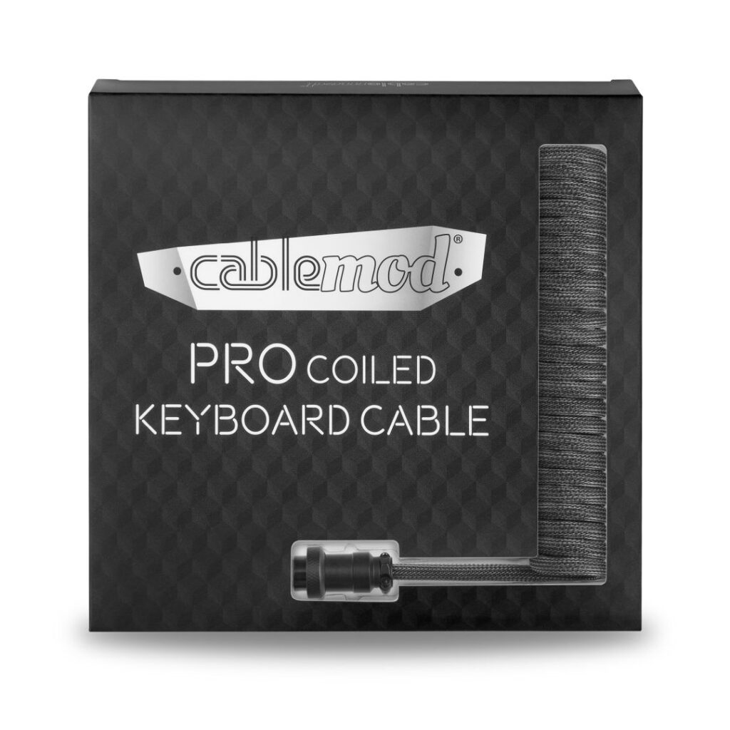 CableMod Pro Coiled Keyboard Cable (Carbon Grey, USB A to USB Type C ...