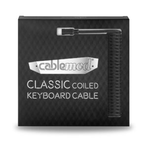 CableMod Pro Coiled Keyboard Cable (Midnight Black, USB A to USB Type C ...