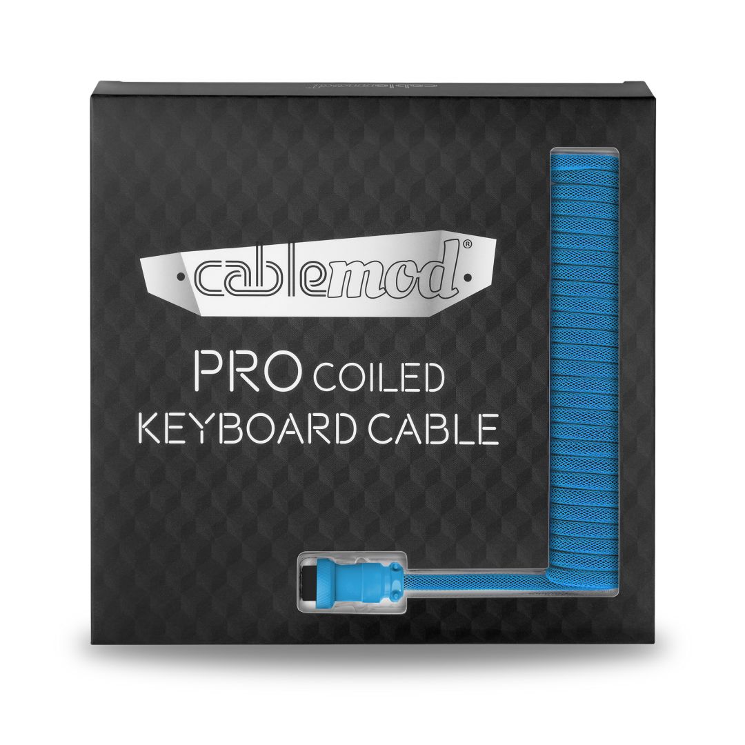 CableMod Pro Coiled Keyboard Cable (Spectrum Blue, USB A to Micro USB ...