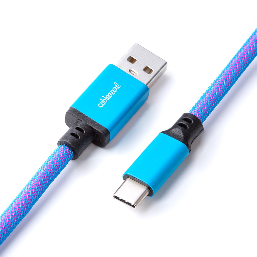 CableMod Classic Coiled Keyboard Cable (Galaxy Blue, USB A to USB Type ...