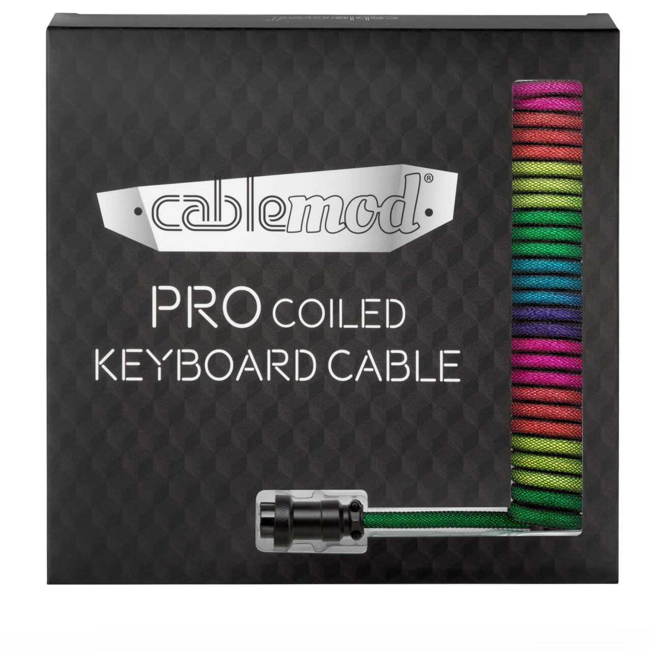 CableMod Pro Coiled Keyboard Cable (Dark Rainbow, USB A to USB Type C ...